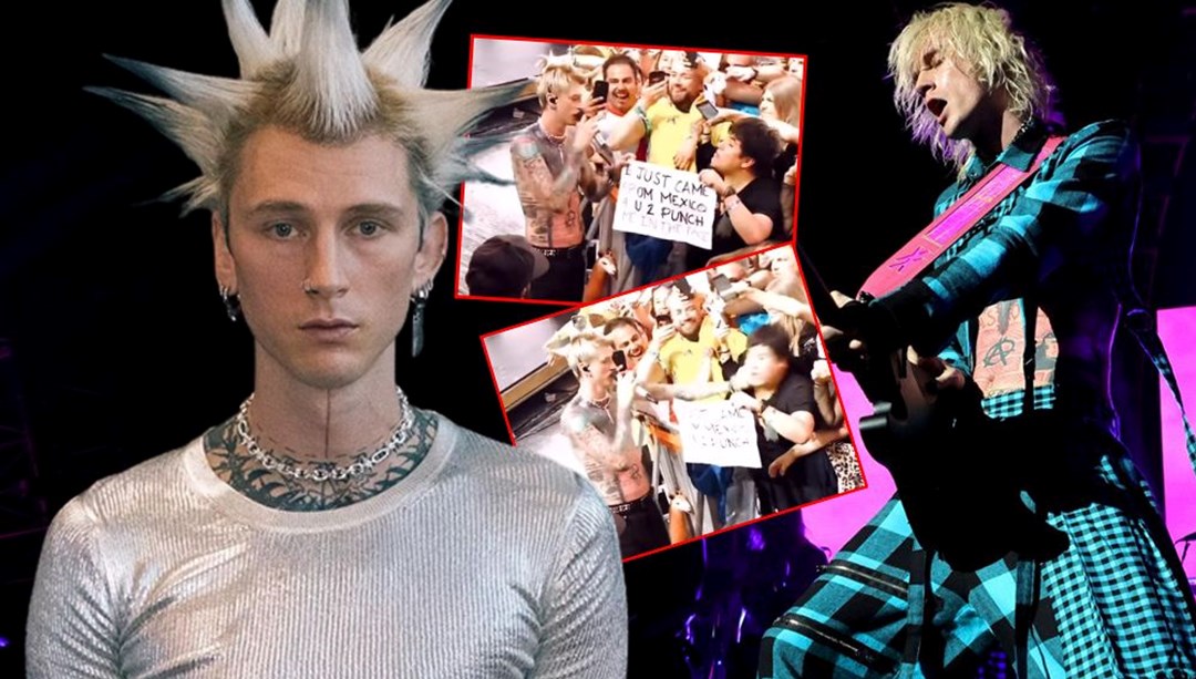 Sıra dışı isteği yerine getirdi: Machine Gun Kelly'den hayranına yumruk ...