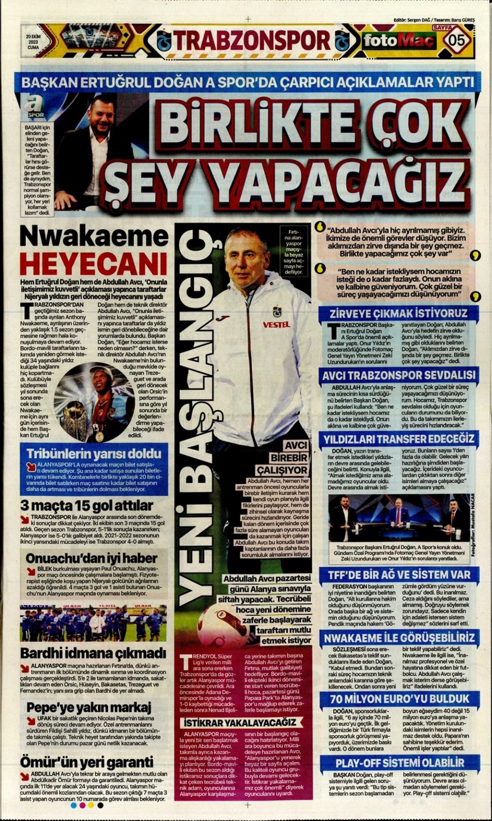 Derbinin Kilidini Açacak Anahtarlar 20 Ekim 2023 Spor Manşetleri