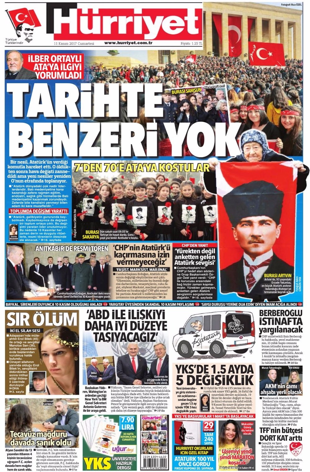 Günün gazete manşetleri - 11 Kasım 2017 - Son Dakika Türkiye Haberleri ...