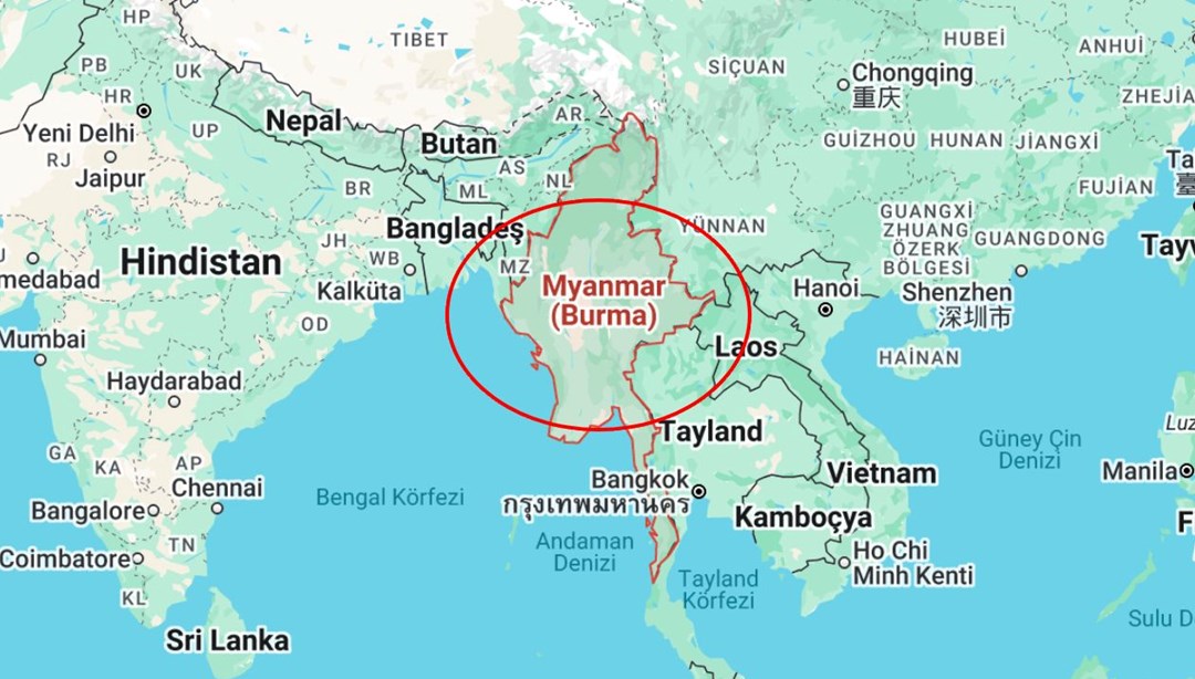 Myanmar nerede? İşte Myanmar'ın konumu ve haritadaki yeri - Son Dakika ...