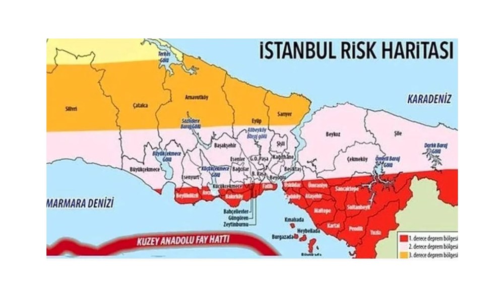 İstanbul deprem riski haritası 2025: İstanbul’da deprem riski yüksek ...